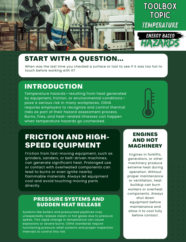 Temperature Hazards - Toolbox Topic – Peak Safety Productions
